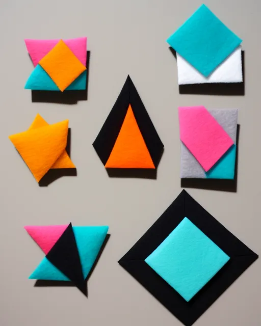 modern geometric art, felt pieces - Free AI Photo Generator - starryai