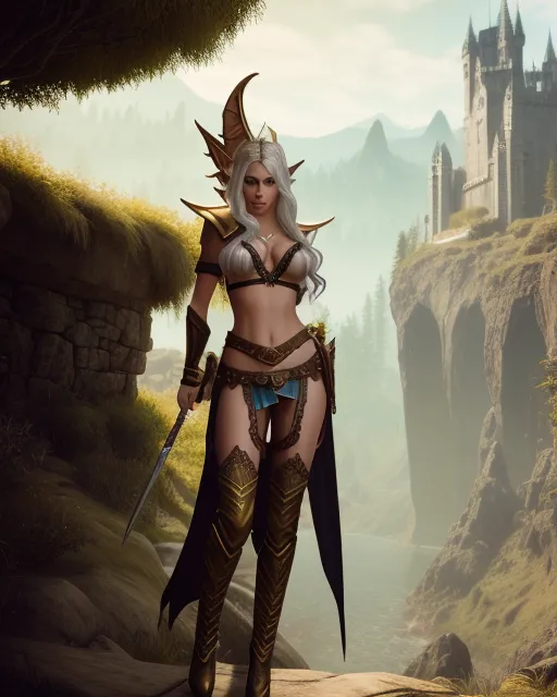 Mmorpg Elf Character Sexy Clothes Ai Photo Generator Starryai