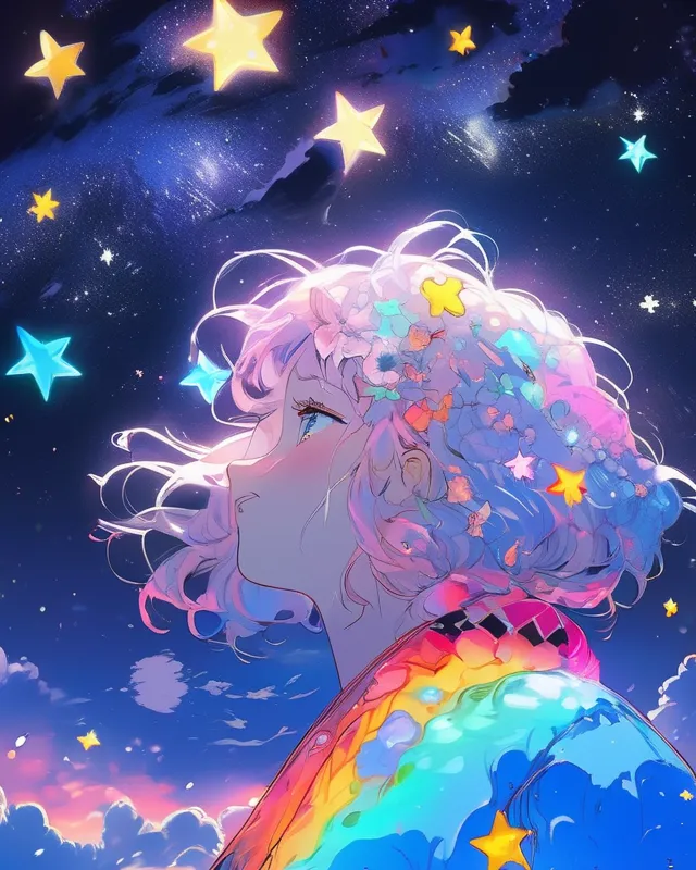 Neon Light Art, Dark Night, Moon, - Free AI Photo Generator - starryai