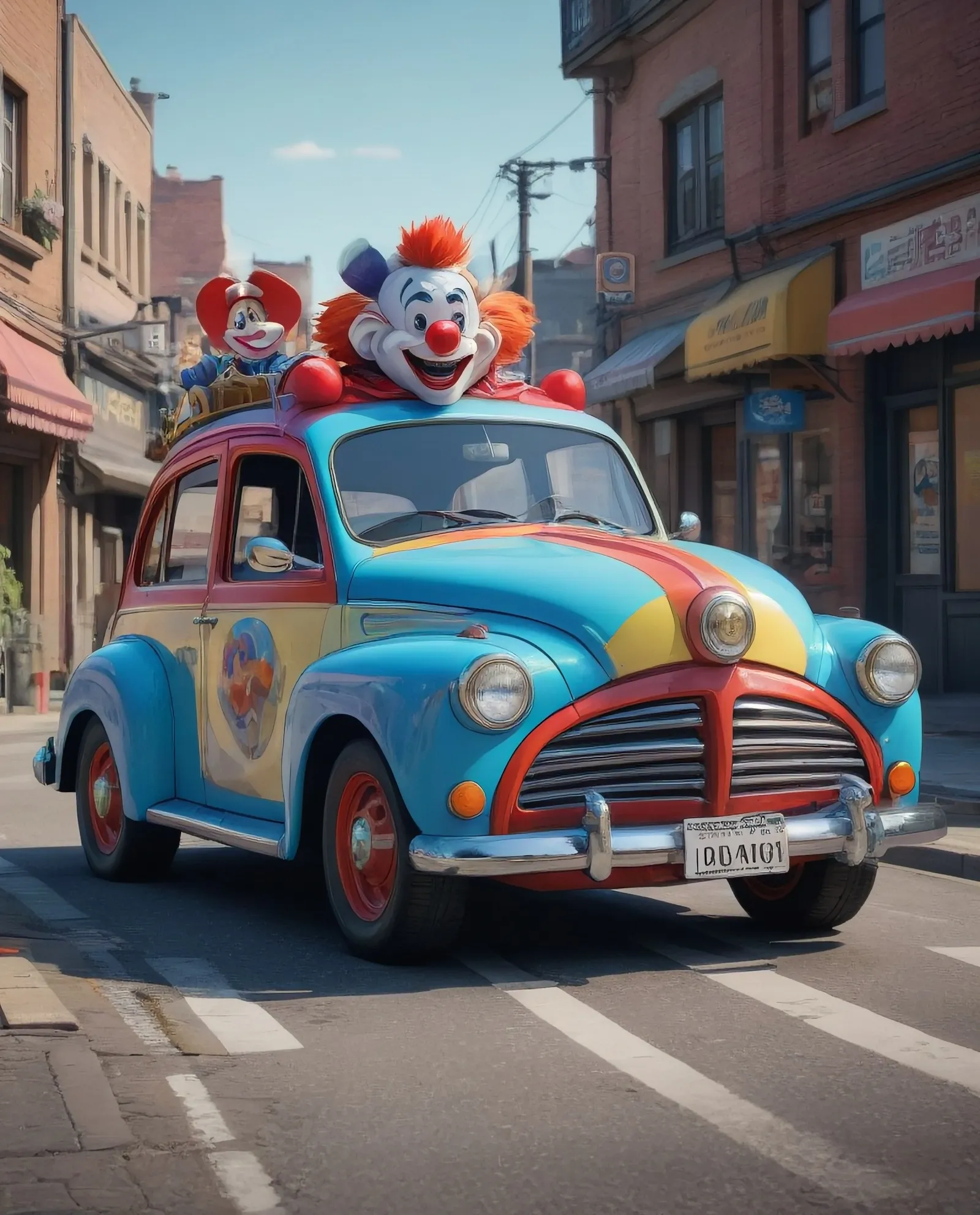 Clown Car, Pixar 3d, 8K 3D, on 8k - Free AI Photo Generator - starryai