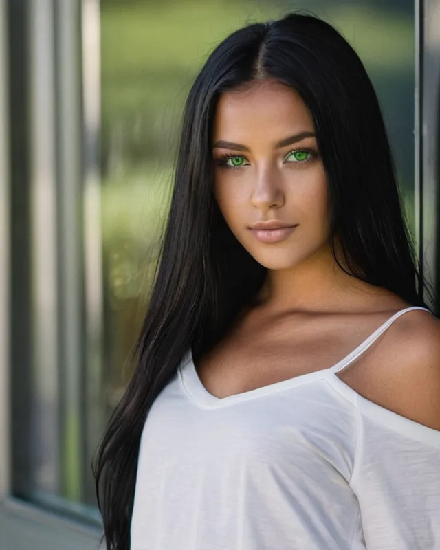 23 year old women girl long black tan AI Photo Generator starryai