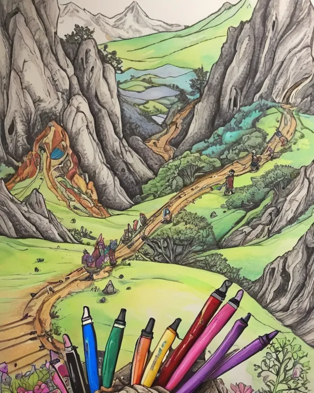 Colored ink drawing. A band Ink - Free AI Photo Generator - starryai