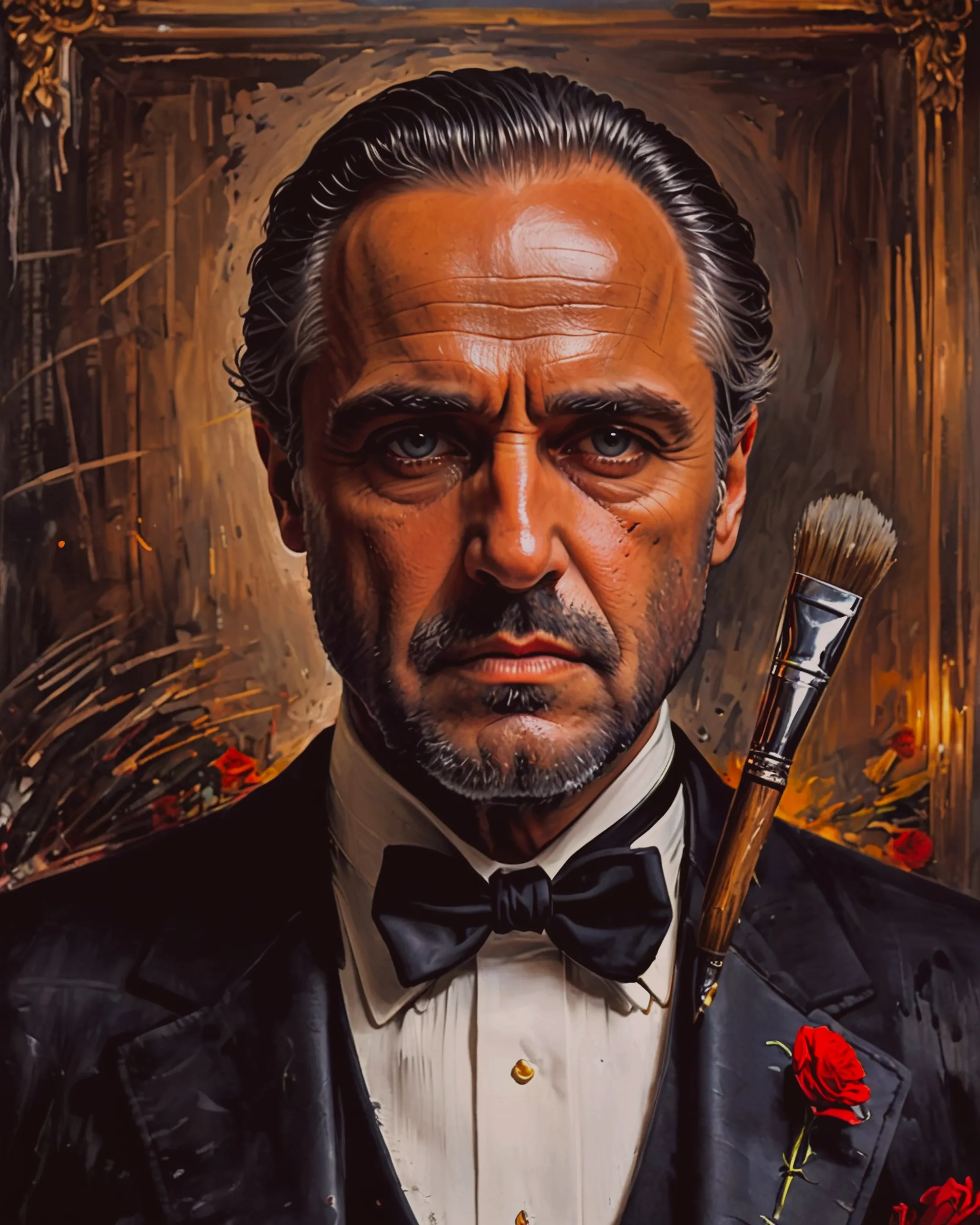 A movie poster Godfather. a giant - Free AI Photo Generator - starryai
