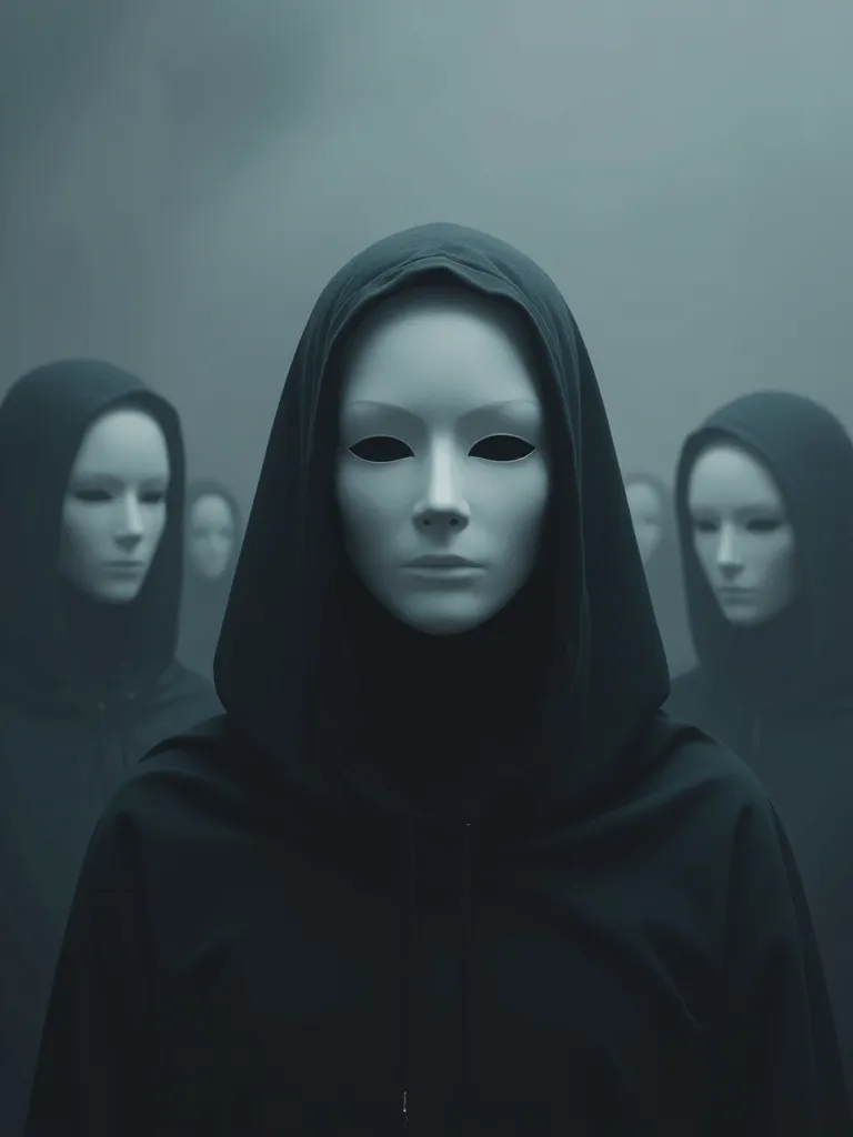faceless ones wear a mask above - Free AI Photo Generator - starryai