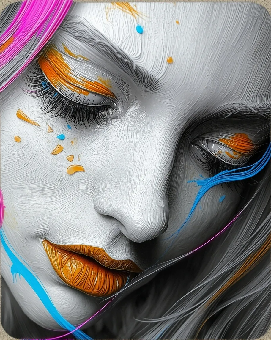 A close-up, abstract portrait a - Free AI Photo Generator - starryai