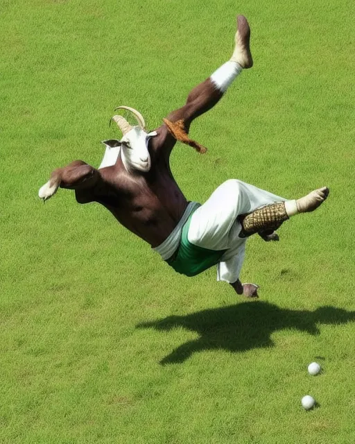 Goat kicking man balls - Free AI Photo Generator - starryai